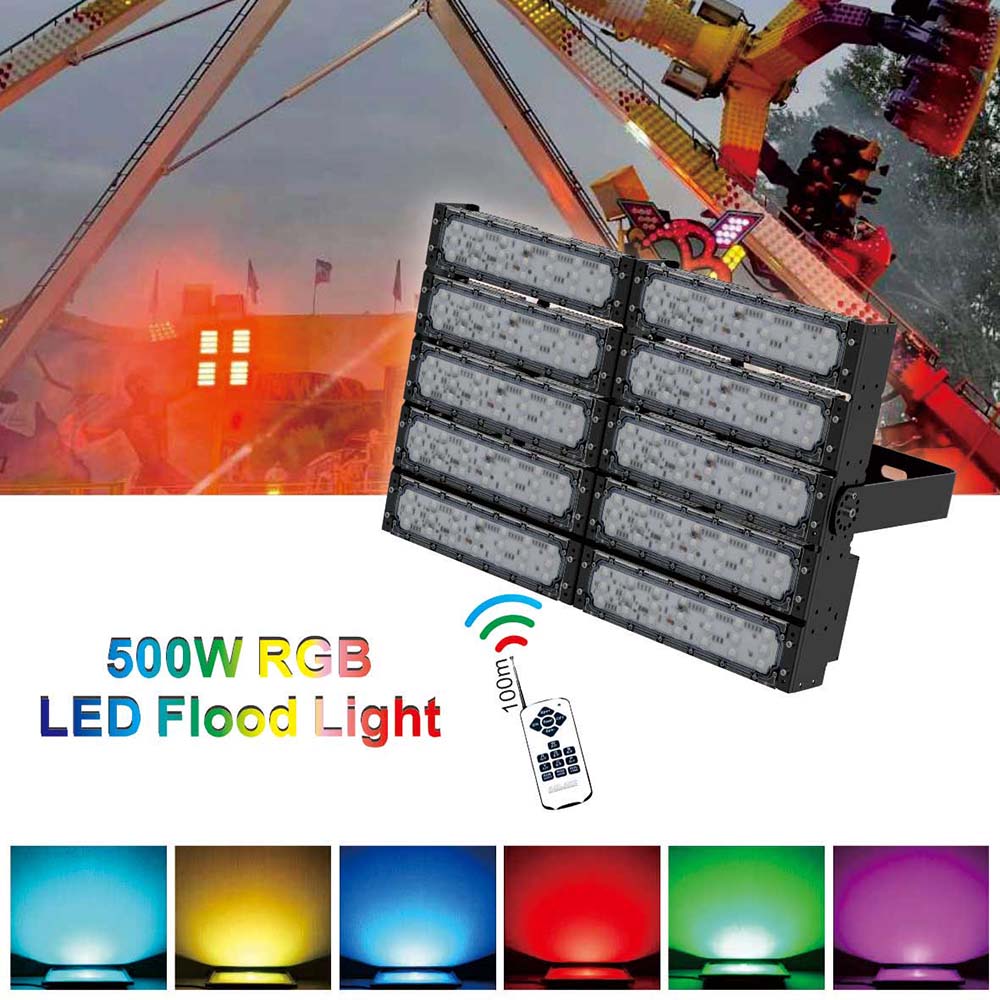 500W Outdoor Color Changing LED Flood Light with Remote Controller ...